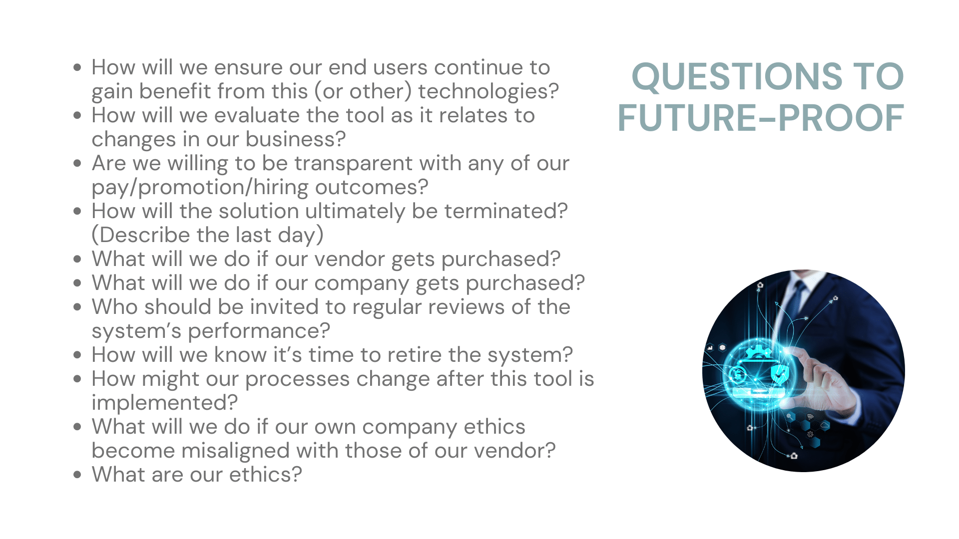Questions to prevent failed HR tech implementations Questions to prevent failed HR tech implementations